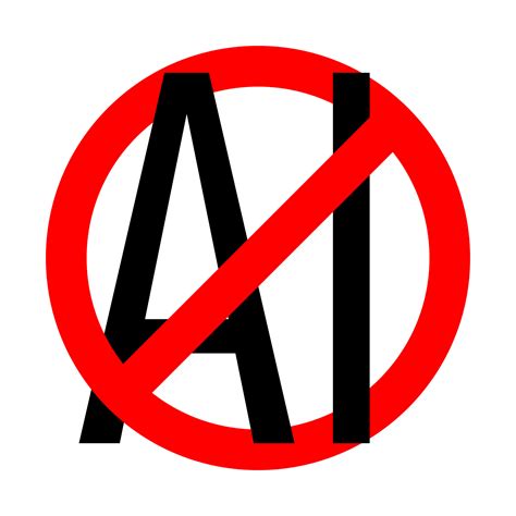 Sign Against Artificial Intelligence Icon Banning Artificial