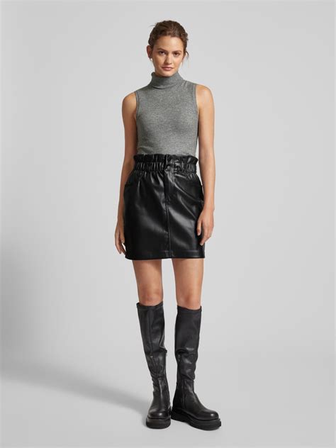 Only Minirok In Leerlook Model Maiya Miri In Zwart Online Kopen Pandc