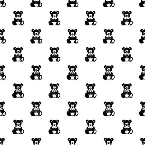 Teddy Bear Holding A Heart Pattern Seamless In Simple Style Vector Illustration Background