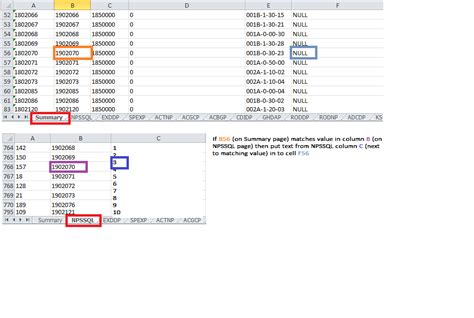 If Statement Match Cell Value To Data In Another Column And Return