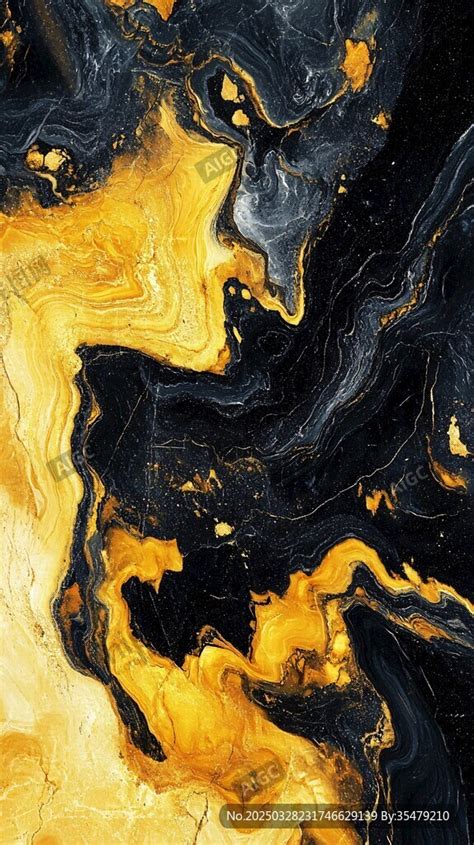 Ai创作图黑金 流体 艺术 抽象 画面 纹理 色彩 动感 视 图案 流动 形态 张力 漩涡 混合 昵图网