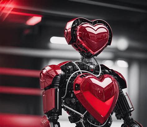 A Robot With A Heart On Its Chest Stock Image Image Of Background Dating 330553259