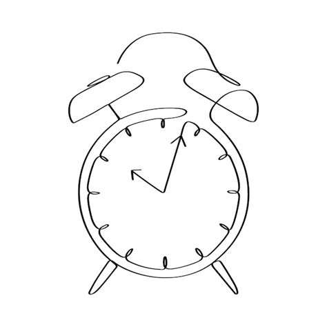 Premium Vector Continues Line Art Alarm Clock Or Table Clock Minimalist Linear Artwork Single