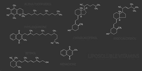 Liposoluble Vitamins Molecular Skeletal Chemical Formula 37960295