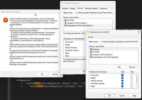 winsat folder permissions required · issue 955 · erikej sqlcetoolbox · github