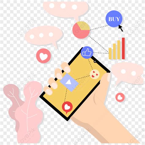 모바일 인터넷 소셜 미디어 좋아요 및 팔로우프로필웹 사이트 Png 일러스트 무료 다운로드 Lovepik