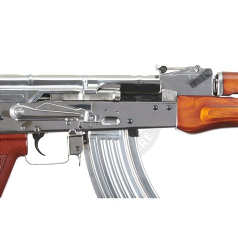 Lct Akm Stamped Steel Airsoft Aeg Rifle W Full Stock Color Silver