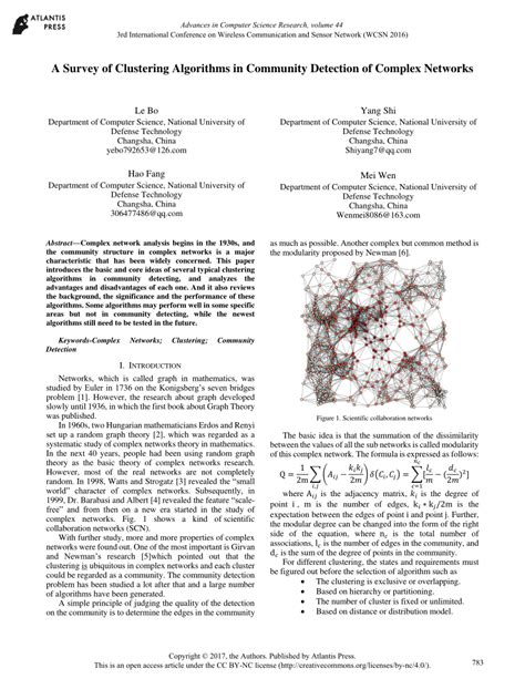 Pdf A Survey Of Clustering Algorithms In Community Detection Of