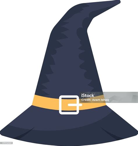 마녀 모자 개념 벡터 색상 아이콘 디자인 악마 기호 흰색 배경에 할로윈 의상 기호 10월에 대한 스톡 벡터 아트 및 기타 이미지 10월 개인 장식품 마녀 Istock