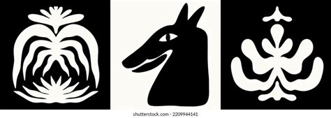 Vector Set Hand Drawn Minimalistic Illustration Stock Vector Royalty