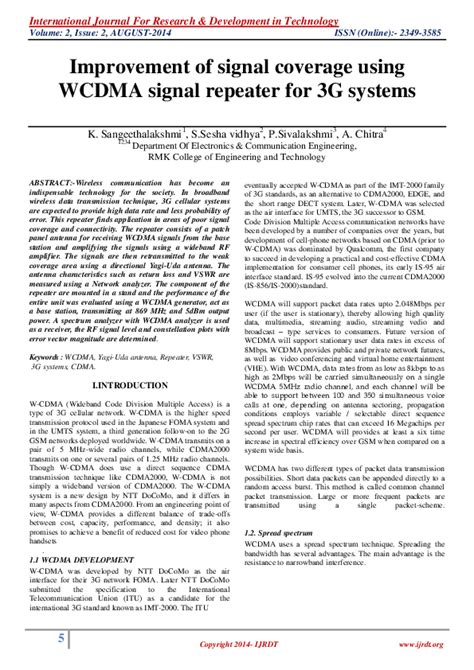 pdf improvement of signal coverage using wcdma signal repeater for 3