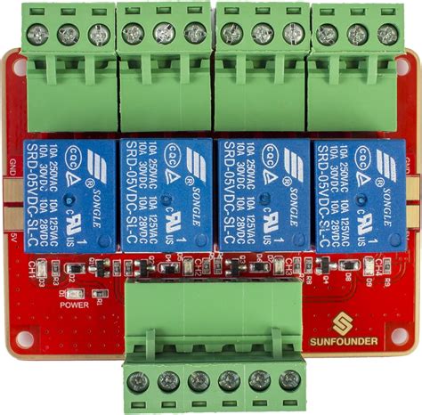 SUNFOUNDER Channel DC V Relay Module With Optocoupler High Level Trigger Expansion Board For