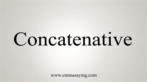 how to say concatenative youtube
