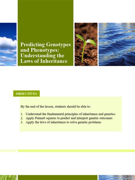 Predicting Genotypes And Phenotypes Understanding The Laws Of Inheritance Pdf