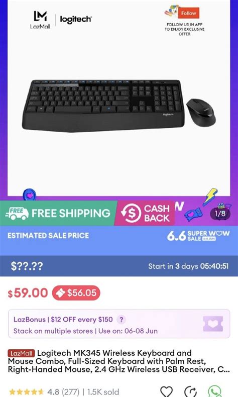 Logitech K345 Keyboard And Mouse Combo Computers And Tech Parts