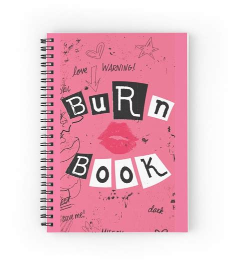 Burn Book Mean Girls Digital Art Illustration Spiral Notebook By