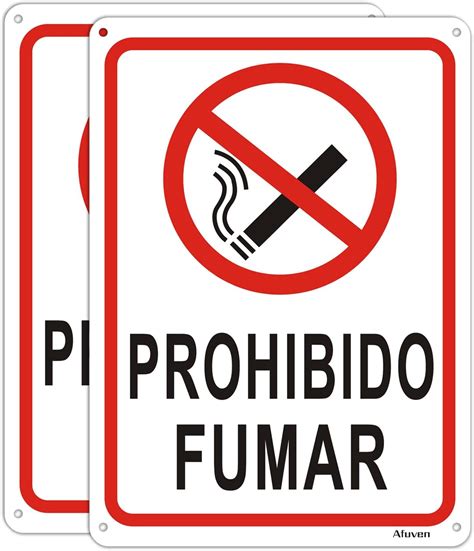 Señal Prohibido Fumar 25 X 18 Cm Cartel Prohibido Fumar Señaletica De
