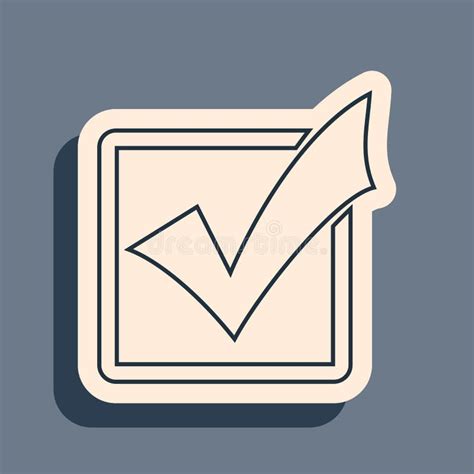 Black Check Mark In A Box Line Icon Isolated On Blue And White Background Tick Symbol Check