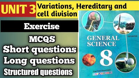 science class 8 unit 3 exercise variations hereditary and cell division youtube
