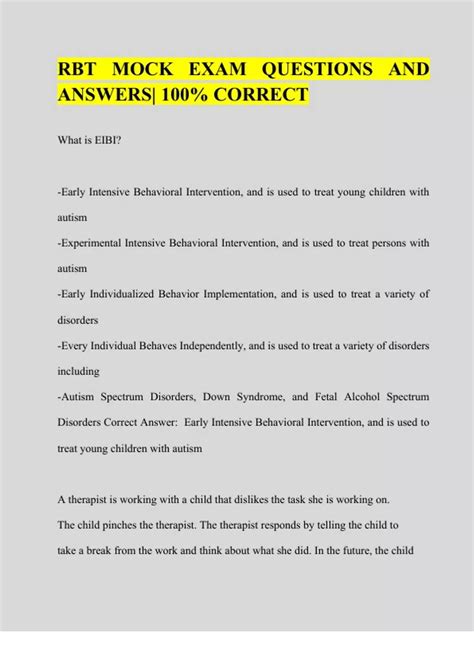 Rbt Mock Exam Questions And Answers 100 Correct Rbt Stuvia Us