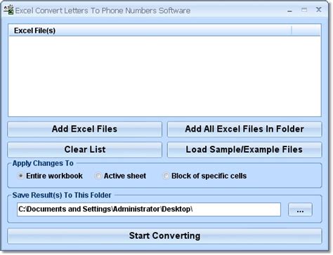 how to convert excel letters to phone numbers