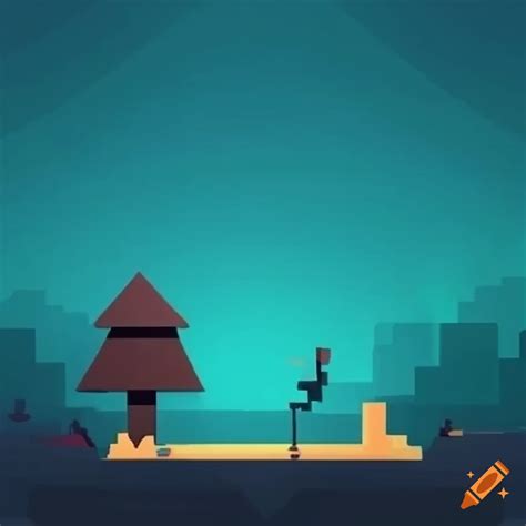 Minimalist 2d Side Scrolling Game With Geometric Characters