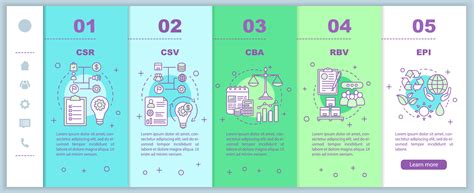 Business Concepts Onboarding Mobile Web Pages Vector Template Csr Corporate Principles