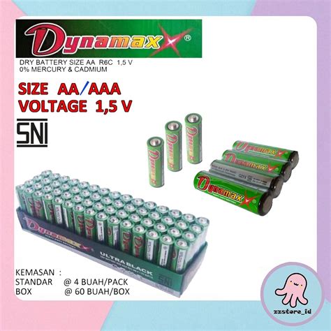 Jual Baterai Dynamax Hijau Ukuran Size Aa Aaa Battery A A Batre Batery V Shopee Indonesia