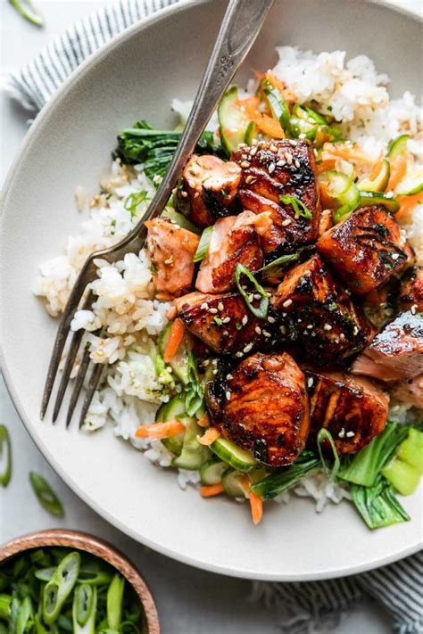 Soy Glazed Seared Salmon Rice Bowls With Namasu Artofit