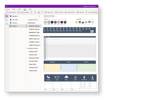 OneNote Calendars Planners