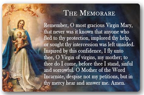 The Memorare Prayer Card Catholic Id