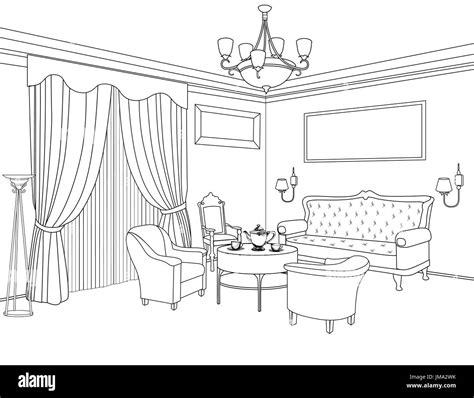 Modern Living Room Sketch
