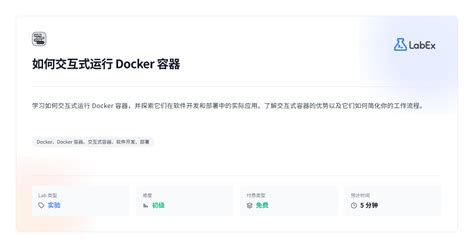 如何交互式运行 Docker 容器 Labex