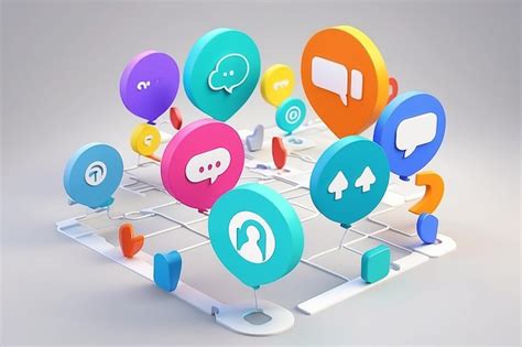 Social Interaction Concept 3d Render Premium Ai Generated Image