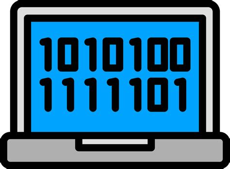 Vector Illustration Of Binary Code In Laptop Screen Vector Art At Vecteezy
