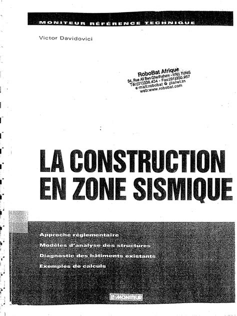 La Construction En Zone Sismique Victor Davidovici Pdf