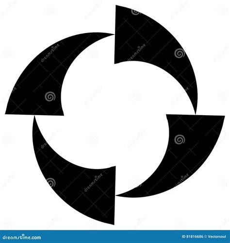 Segmented Circle With Dynamic Lines Abstract Black And White Ci Stock