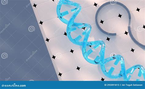 Dna Helix On The Grid Pattern Background Stock Illustration