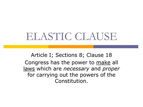 Ppt Elastic Clause Powerpoint Presentation Free Download Id7097812