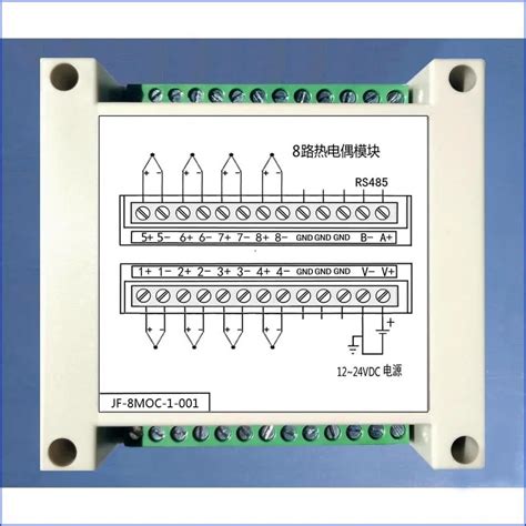 Jual Baru 8 Way Thermocouple Module Type K Modbusrturs485 Cold Side Temperature Compensation Jf