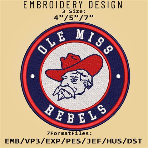 Ncaa Logo Ole Miss Rebels Embroidery Design Embroidery Fil Inspire
