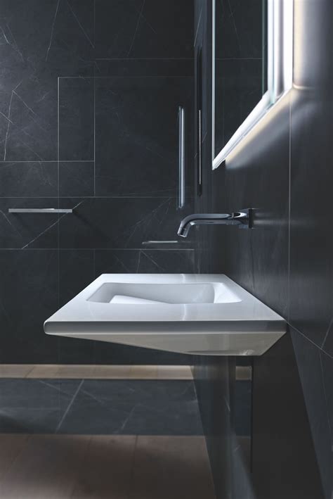 One Wall Mounted Rectangular Ceramic Washbasin By Geberit
