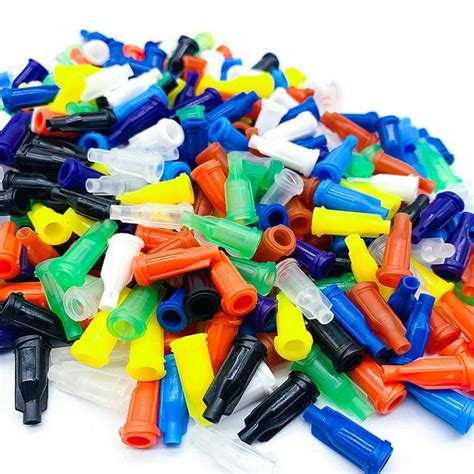 주사기 헤드 캡 주사기 디스펜서 분배 바늘 밀봉 플러그 주사기 캡 조합 50 개 100 개 예술 공예 및 바느질