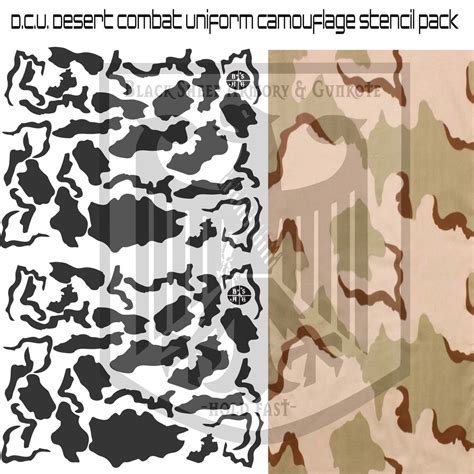 Pack Of 2 Dcu Desert Combat Uniform Usa Camouflage Stencil Pattern