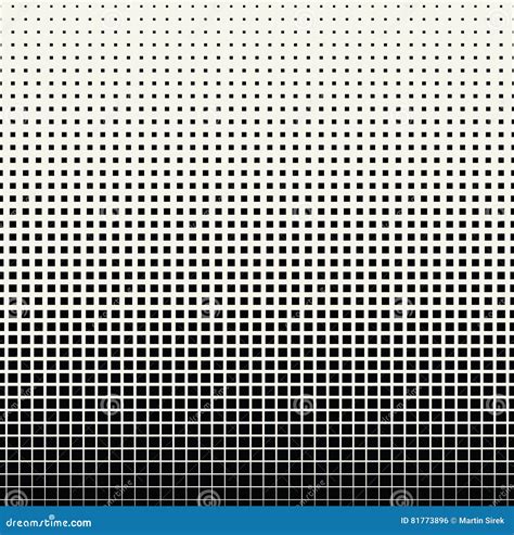 Abstract Geometric Black And White Gradient Square Halftone Pattern Stock Vector Illustration