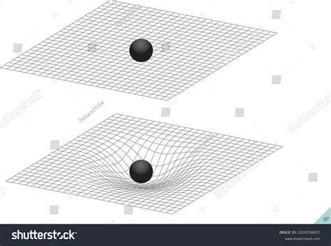 Curved Spacetime General Theory Relativity Shown Stock Vector Royalty Free 2220728937