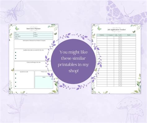 Interview Tracker Printable Pdf Job Application Tracker Business Tracker Job Hunt Log