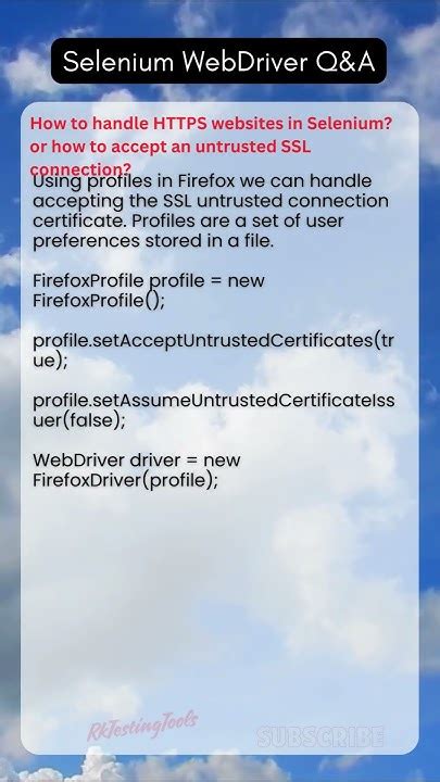 How To Handle Websites In Selenium Or How To Accept An Untrusted Ssl Connection Youtube