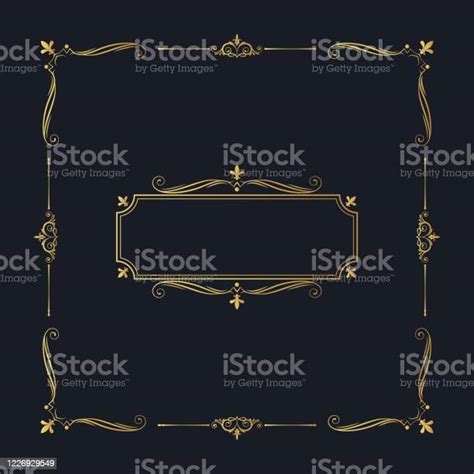 손으로 그린 황금 빈티지 타이포그래피 프레임 골드 화려한 초대장 벡터 격리 된 로얄 소용돌이 테두리입니다 클래식 웨딩