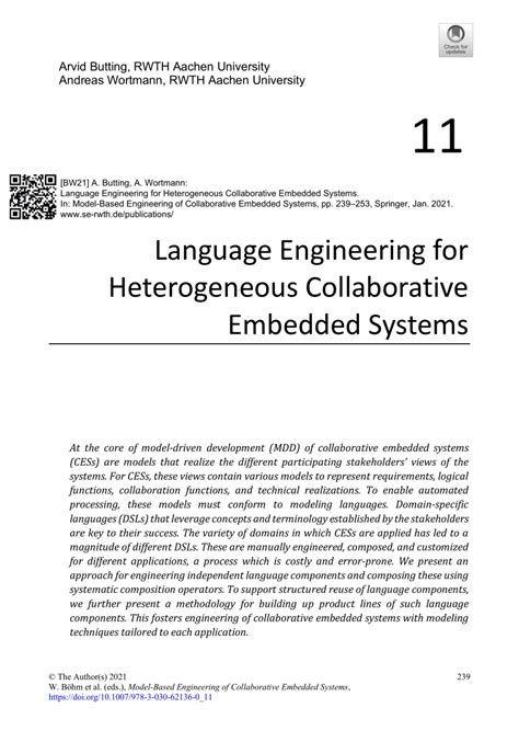Pdf Language Engineering For Heterogeneous Collaborative Embedded Systems